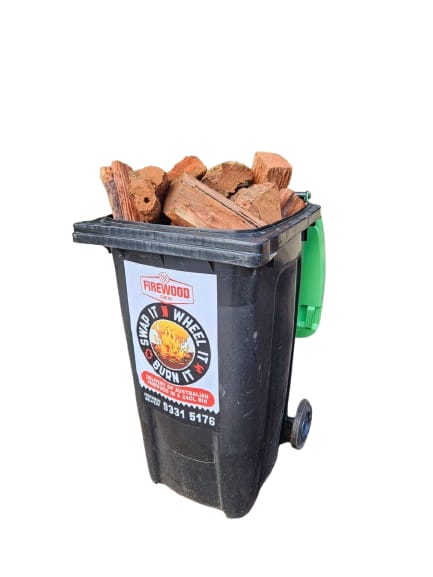 Double Split Redgum | Wheelie Bin Delivery | Firewood.com.au